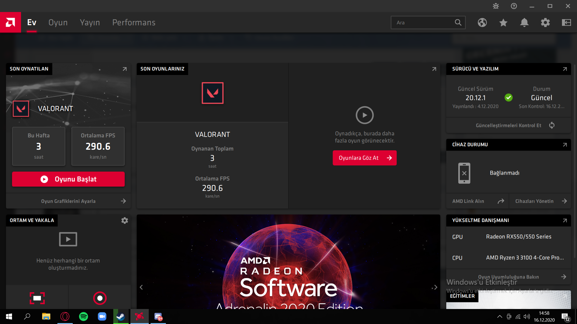 amd radeon rx 550 4gb overclock? | Donanım Arşivi Forum