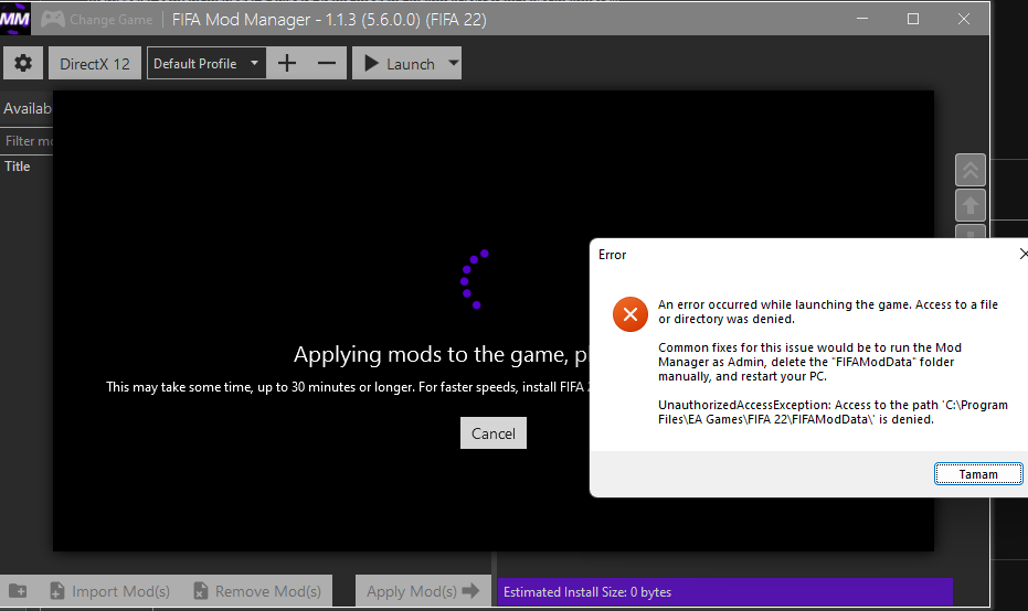 fifa mod manager FifaModData Sorunu | Donanım Arşivi Forum