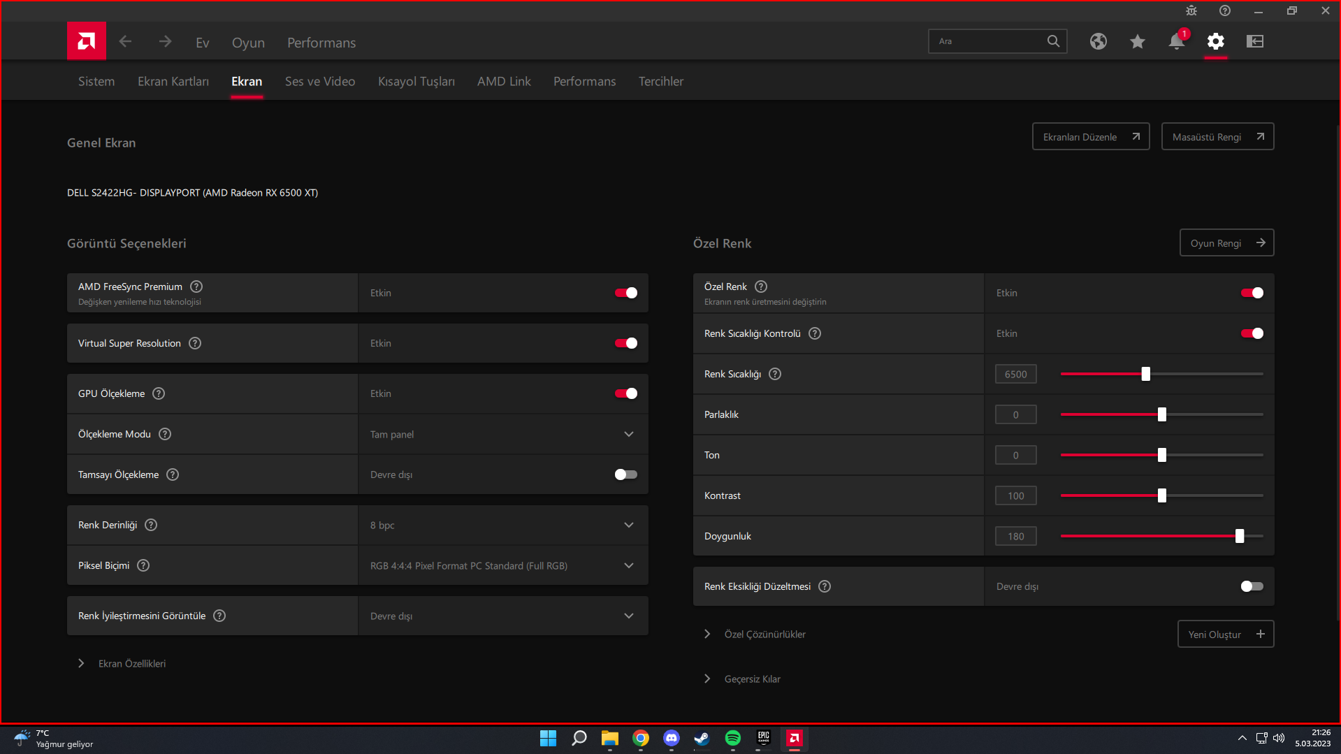 AMD Ekran kartı için digital vibrance ayarı | Donanım Arşivi Forum