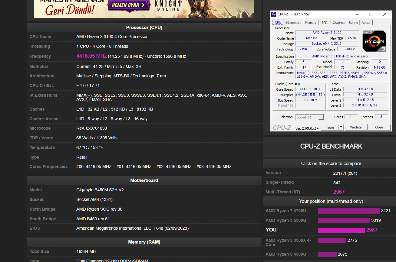Ryzen 3 3100 Overclock | Donanım Arşivi Forum