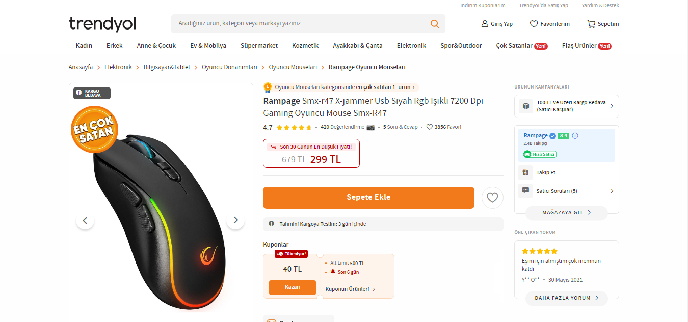 🔥İndirim - Rampage Smx-R47 X-jammer Usb Siyah Rgb 7200 Dpi Gaming ...