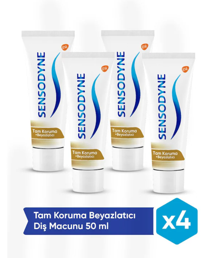 🔥İndirim - Sensodyne Tam Koruma + Beyazlatıcı Diş Macunu 4 x 50 ML ...