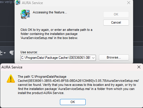 AuraServiceSetup.msi hatası nedir? | Donanım Arşivi Forum