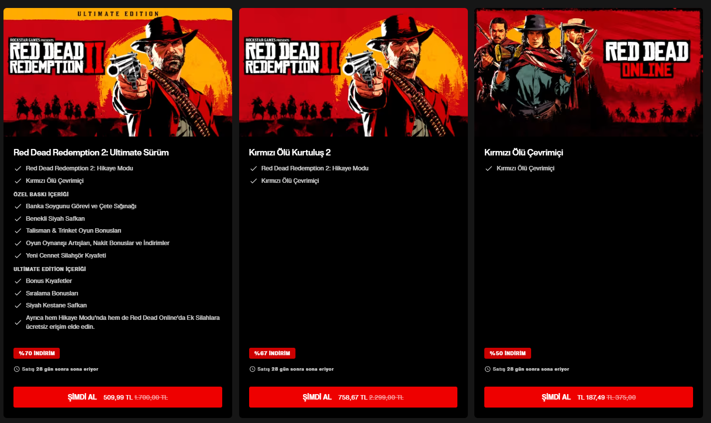 🔥İndirim - RDR2 ULTIMATE EDITION 500 LIRA ROCKSTAR UYGULAMASINDA 500 ...