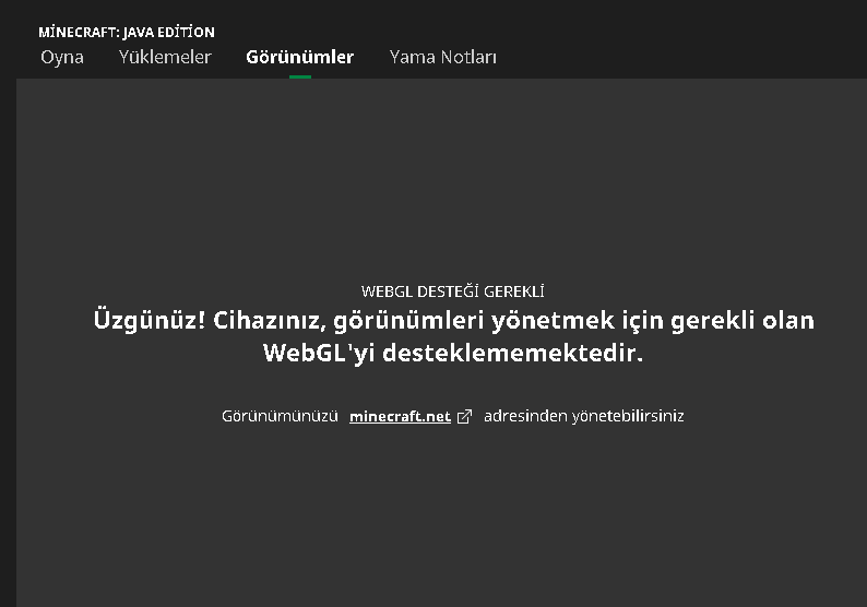 Minecraft webGL hatası | Donanım Arşivi Forum