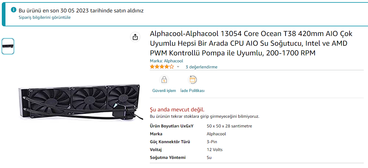 🔥İndirim - lphacool-Alphacool 13054 Core Ocean T38 420mm AIO 24oo TL | Donanım Arşivi Forum